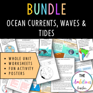 Ocean Currents, Waves & Tides BUNDLE | Unit, Worksheets, Activity ...