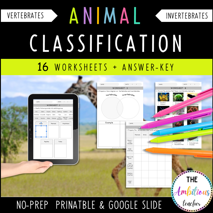 Animal Classification Posters | Vertebrates Colorful Posters for ...
