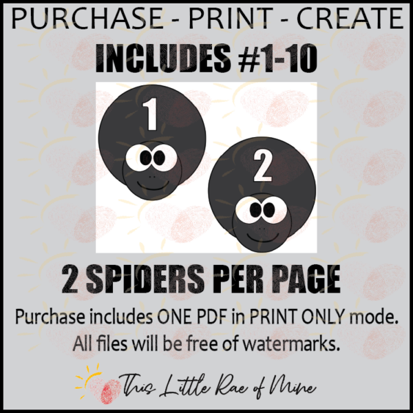 Spider - counting clip cards - numbers 1-10 - Halloween - printable ...