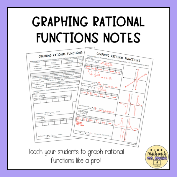 Graphing Rational Functions Guided Notes for Algebra 2 - Made By Teachers