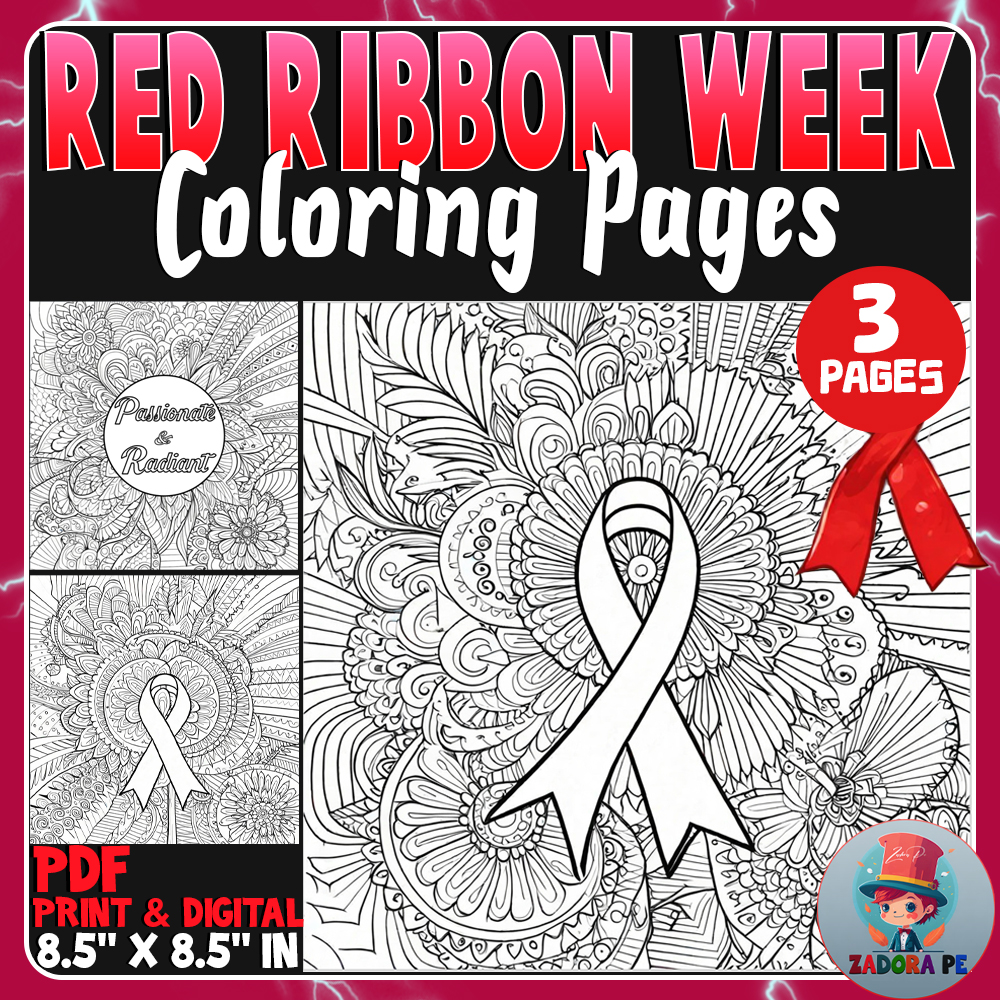 Red Ribbon Week And Coloring Pages