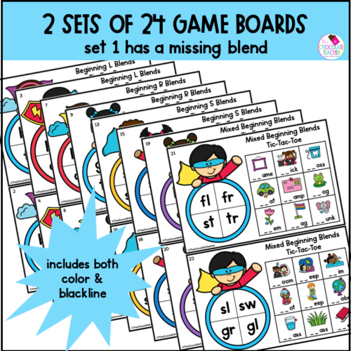 Beginning Blends Phonics Games - Tic Tac Toe - Made By Teachers