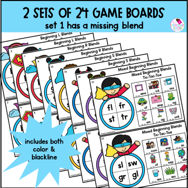 Beginning Blends Phonics Games - Tic Tac Toe - Made By Teachers