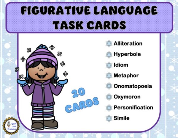 Figurative Language Task Cards | Winter Theme | Made By Teachers