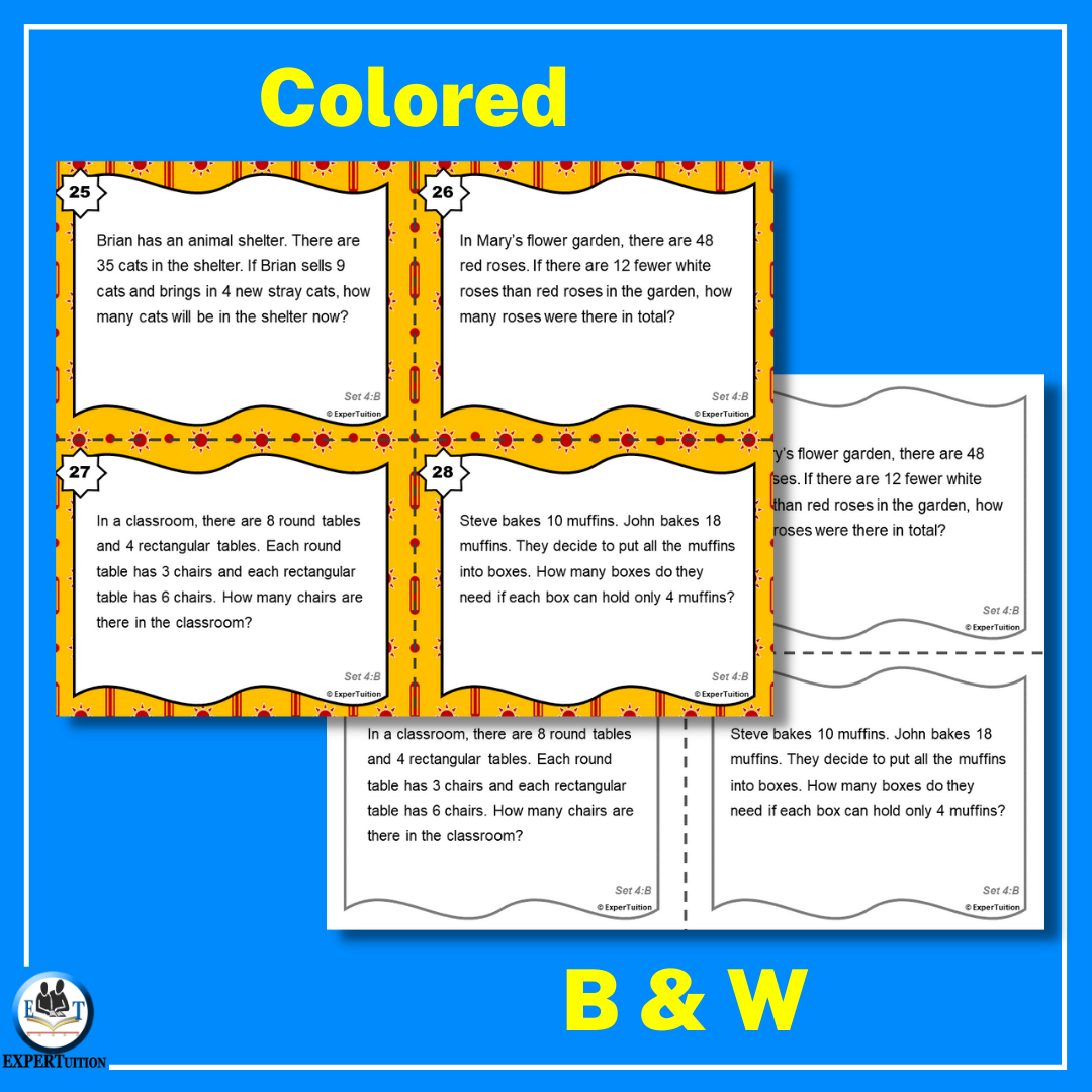 One-Step and Multi-Step Word Problem Task Cards Bundle | All Operations ...