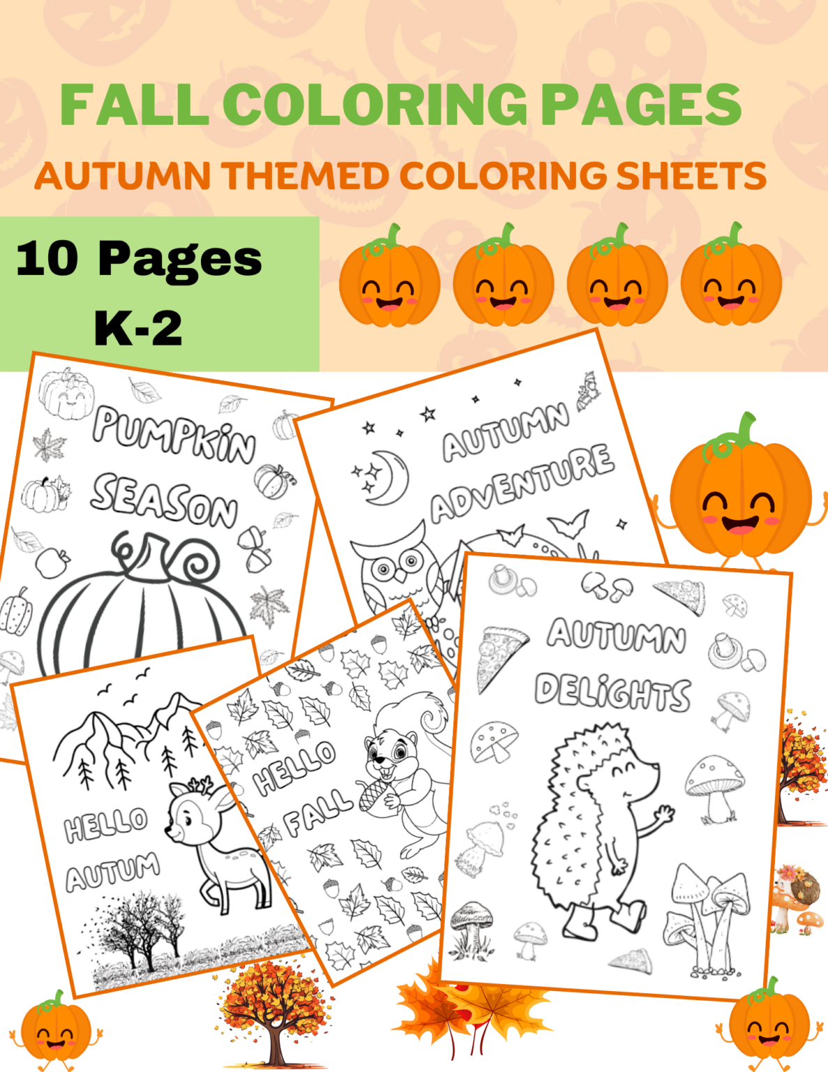 Fall coloring pages | Autumn november coloring sheets | Made By Teachers