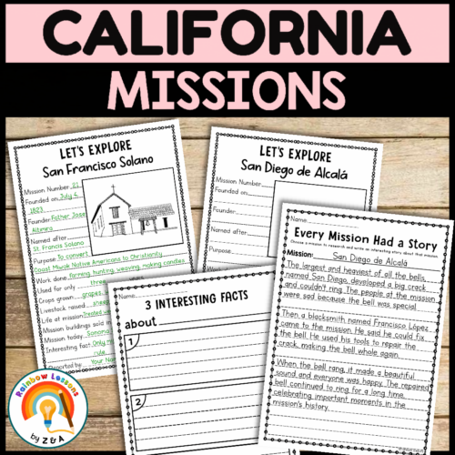 California Missions Report | California Missions Writing Activities ...
