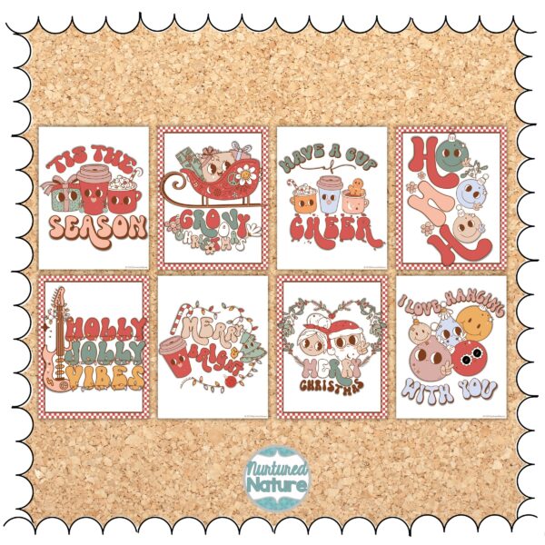 Christmas Bulletin Board Posters - Groovy Retro Classroom Decor | Made ...