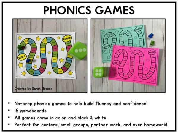 No-Prep Phonics Games for CVC Words, Digraphs, and Blends | Made By ...