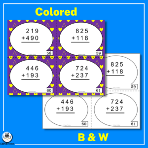 3-Digit Addition With Regrouping Task Cards | Multiple Choice & Open ...