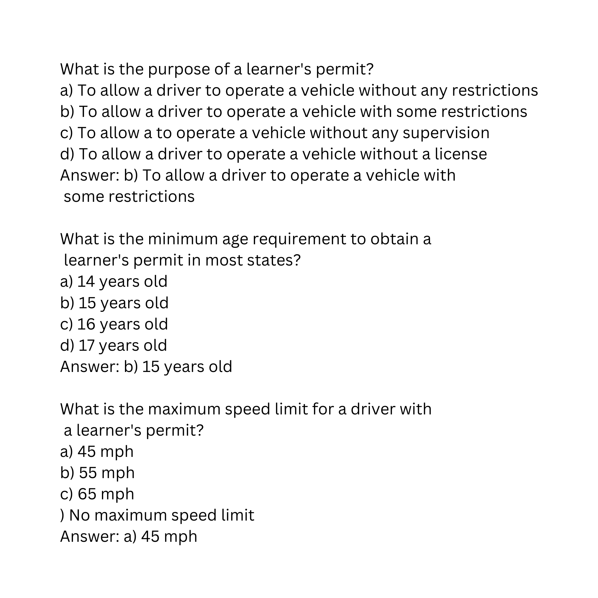 "Master Your Driving Knowledge with These Learner's Permit Practice ...