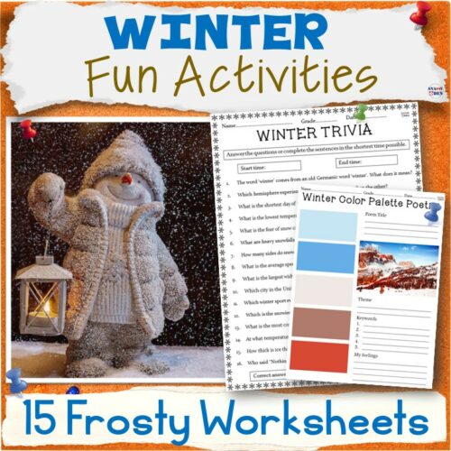 Winter Activities, Middle School Worksheets, Fun Prompts, Emergency Sub ...