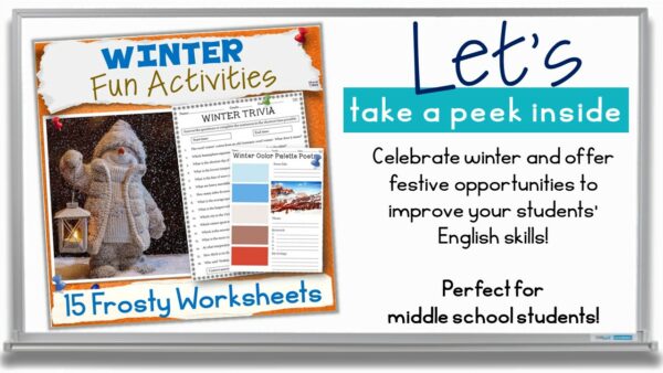 Winter Activities, Middle School Worksheets, Fun Prompts, Emergency Sub ...