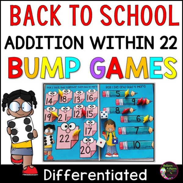Back to School Addition Bump Games | Back to School Math - Made By Teachers