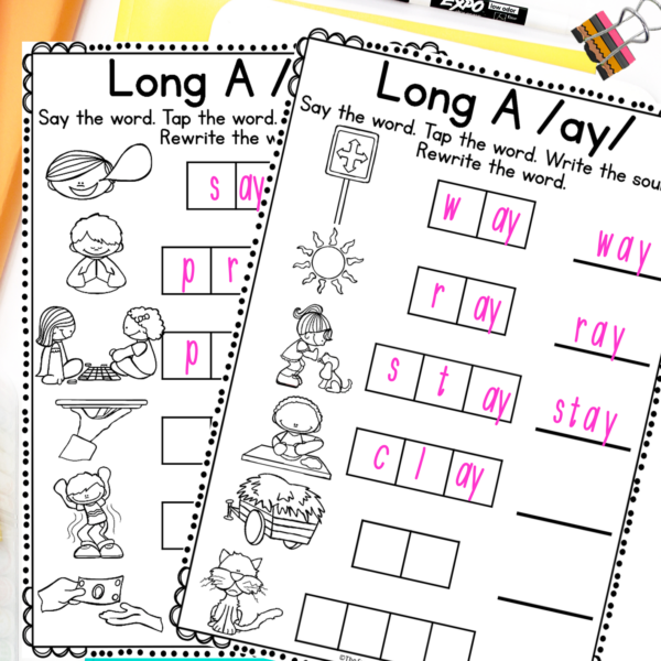 Long A Worksheets and Activities | Vowel Teams | AI AY A-E - Made By ...