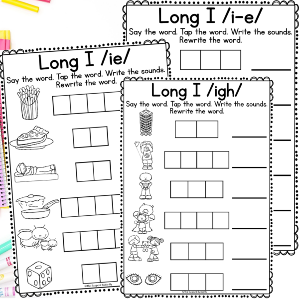 Long I Worksheets and Activities | Vowel Teams | IE IGH I-E - Made By ...