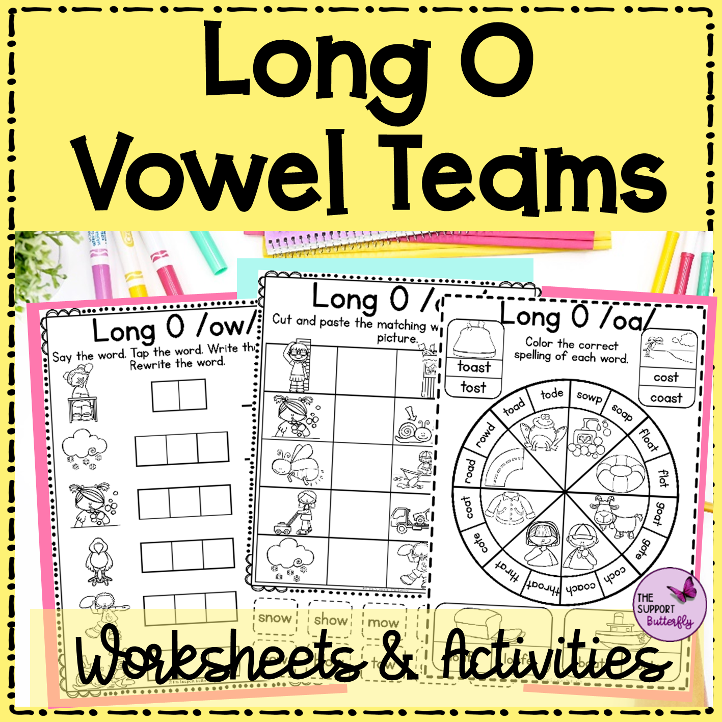 Long O Worksheets and Activities | Vowel Teams | OA OW O-E - Made By ...