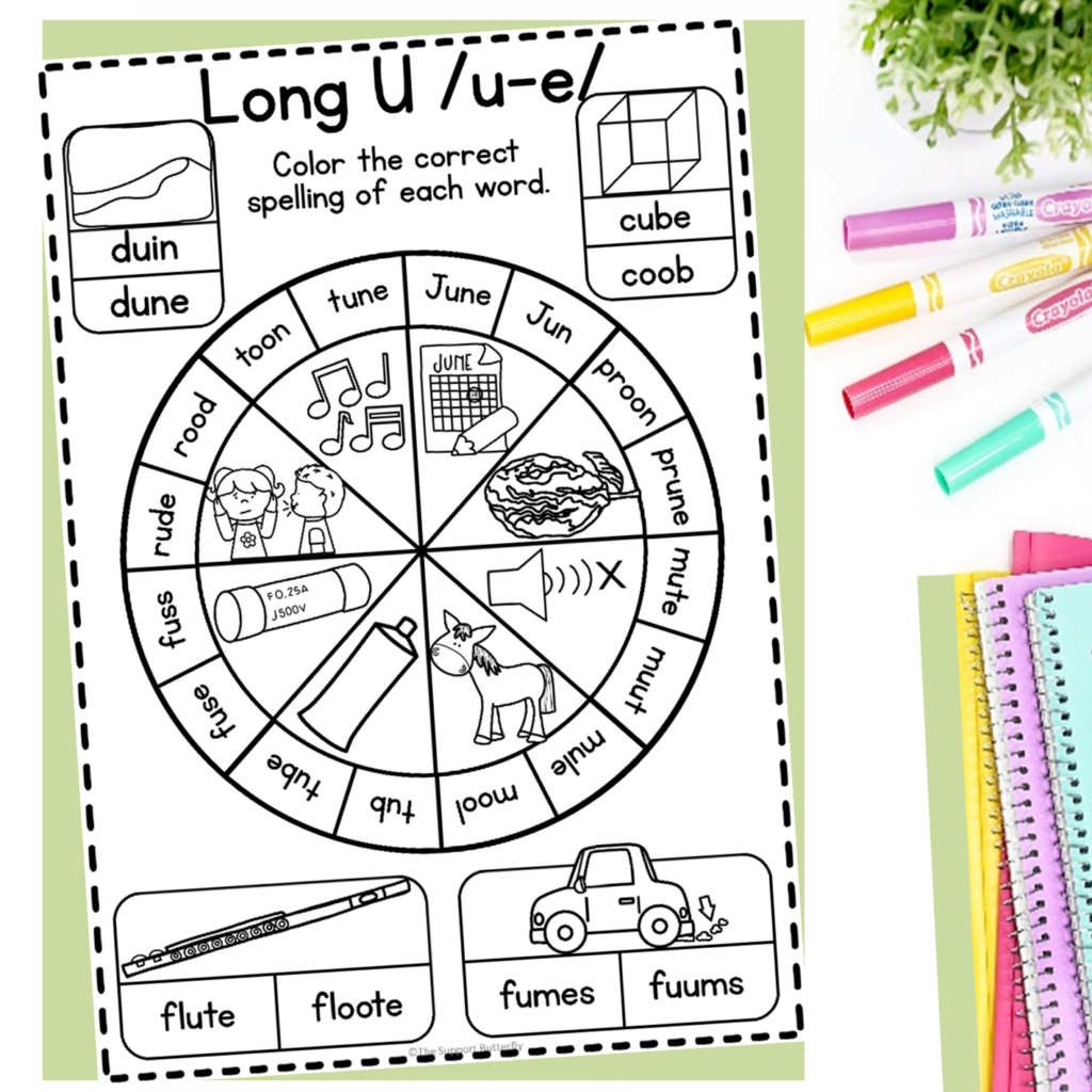 Long U Worksheets and Activities | Vowel Teams | EW UE UI U-E - Made By ...