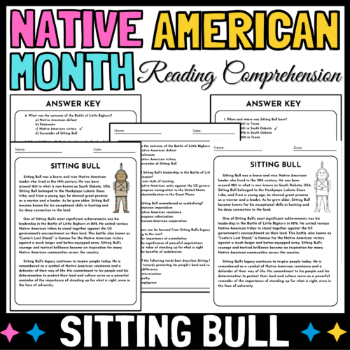 Sitting Bull Reading Comprehension Passages and Questions - Native ...