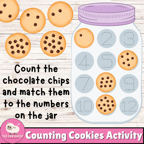 Counting Cookies Activity | Cookie Jar Math Game - Math Center Activity ...