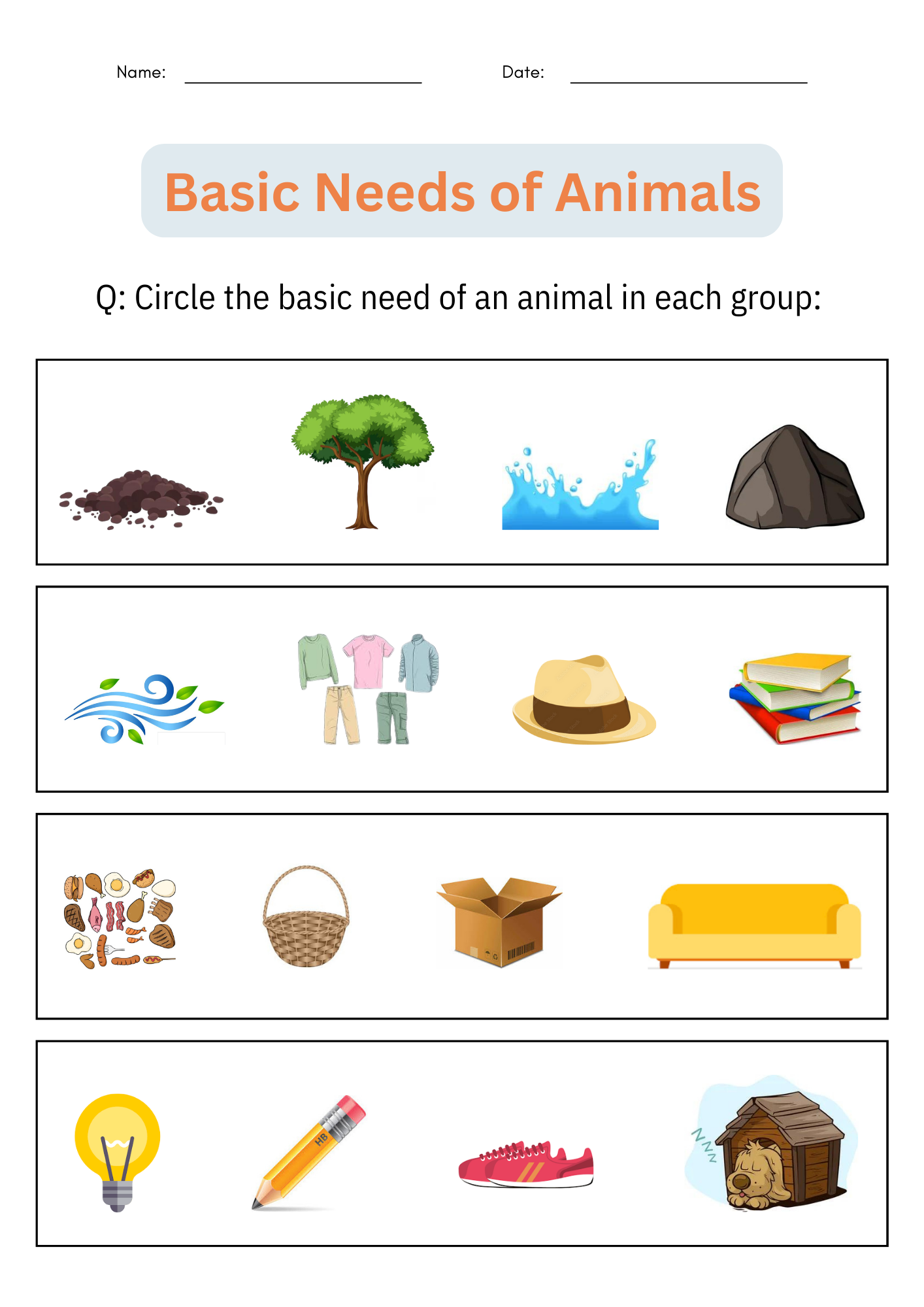 Basic Needs of Animals Activities - Taking Care of Animals Worksheet ...