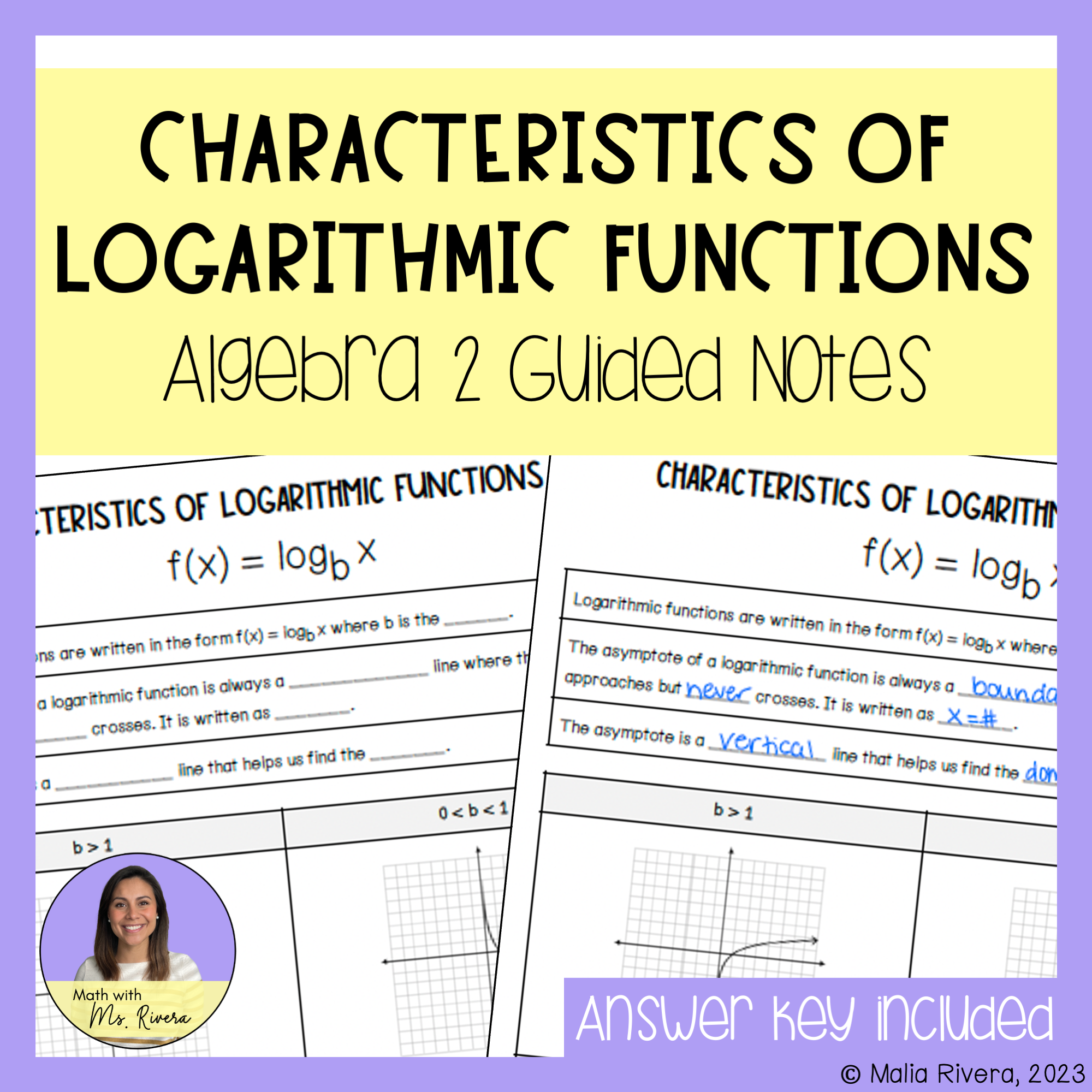 Writing Trig Equations from Graphs Guided Notes for Algebra 2 ...