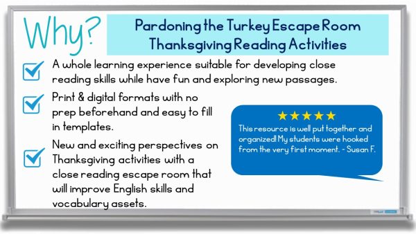 Thanksgiving Escape Room - Pardoning the Turkey Activity Close Reading ...