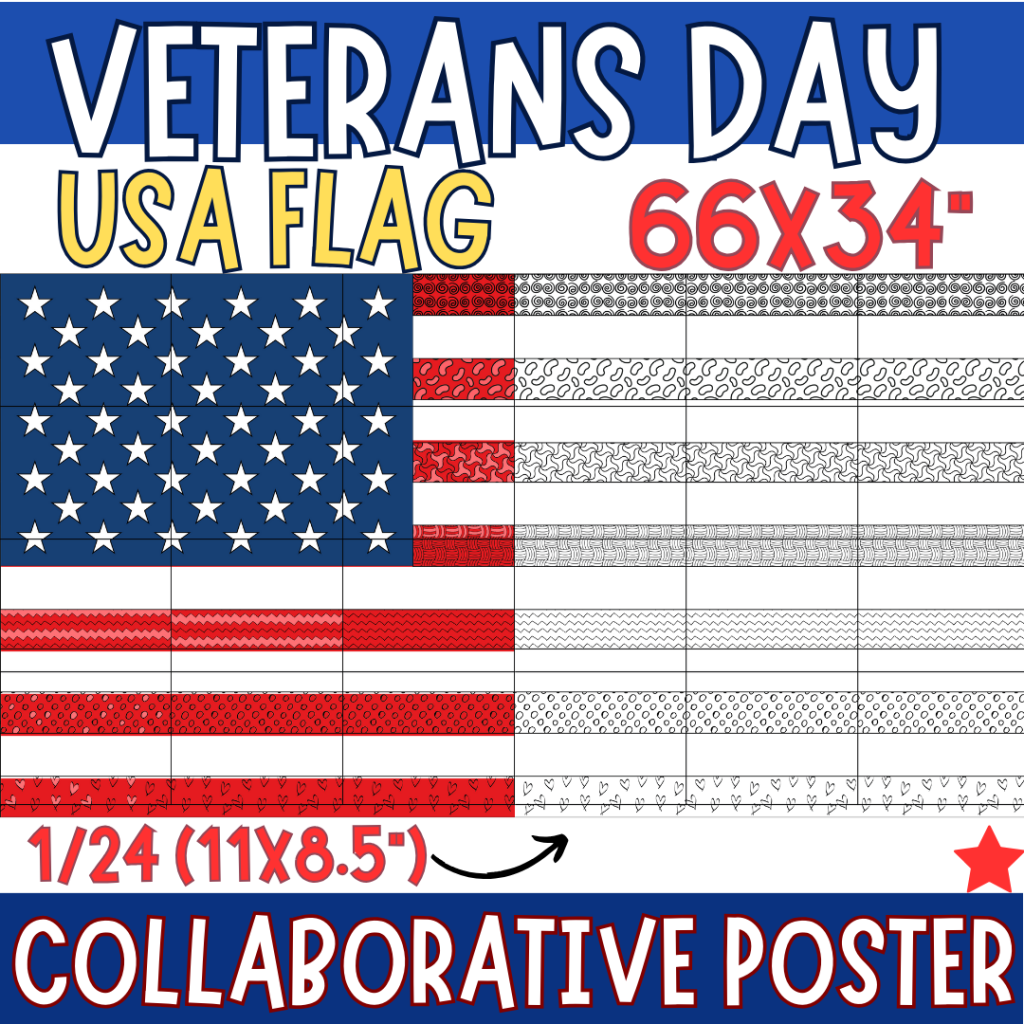Veterans Day: American Flag Collaborative Poster US , Patriots Day ...