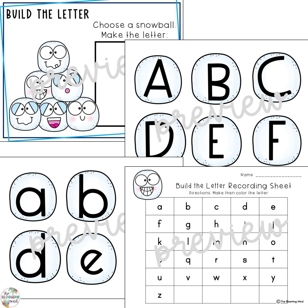 Winter Build the Letter Literacy Center | Made By Teachers
