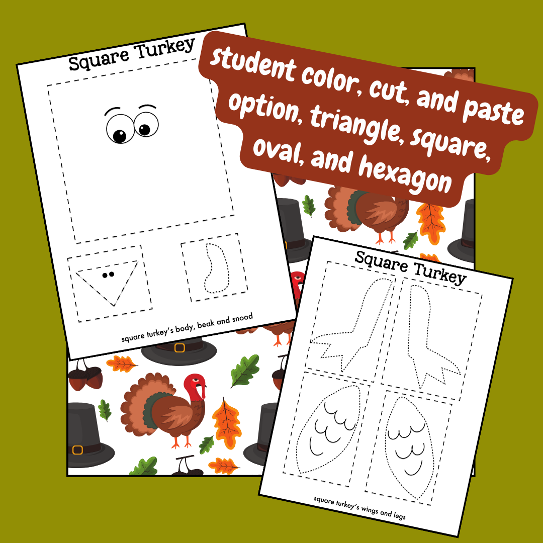 Thanksgiving Turkey Shapes Craft Activity - Made By Teachers