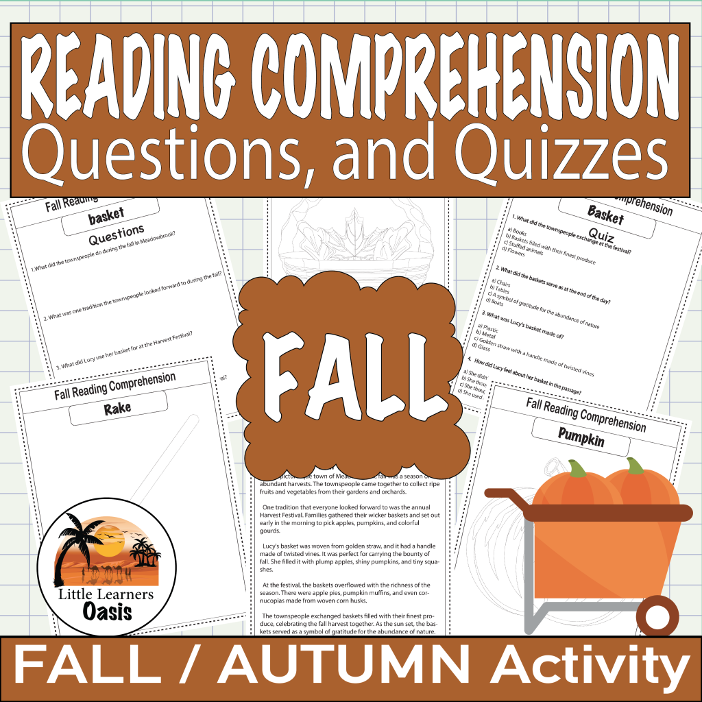 Fall Reading Comprehension Passages, Questions, and Quizzes - Autumn ...