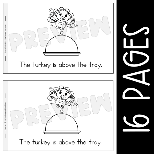 Turkey Prepositions Emergent Reader Reference Guide Turkey Emergent ...