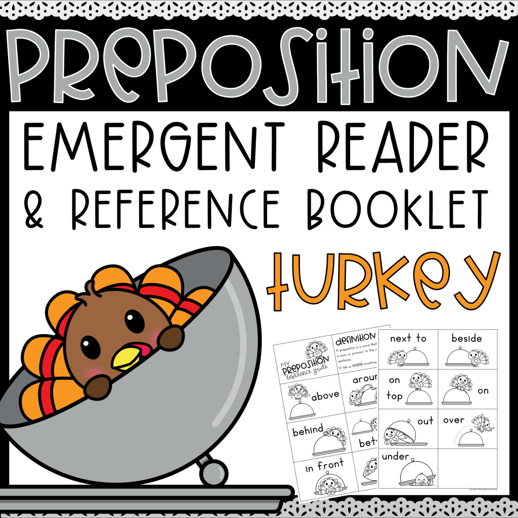 Turkey Prepositions BUNDLE Turkey Adapted Book, Clip Cards, Emergent ...