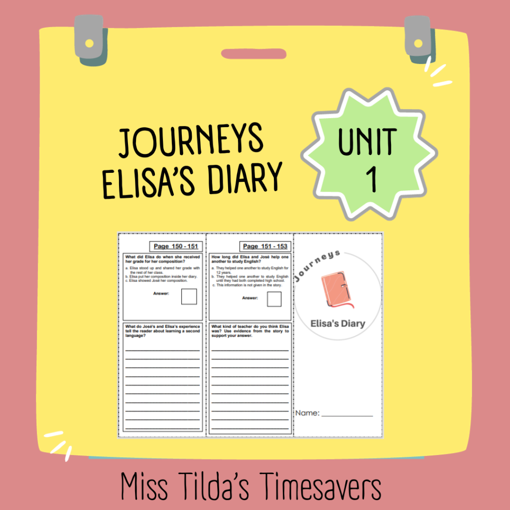 Elisa's Diary - Grade 5 Journeys - Made By Teachers