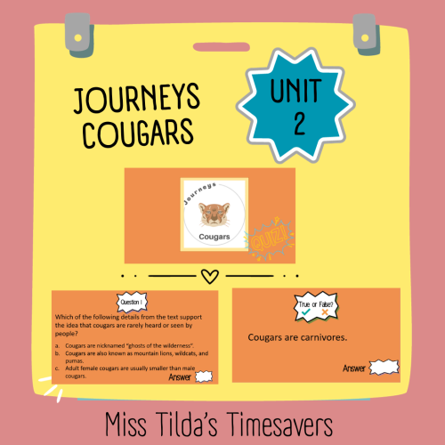 Cougars Quiz - Grade 5 Journeys - Made By Teachers