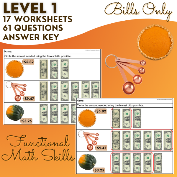 Thanksgiving Shopping Task Cards/ Worksheets - Money Math - Special ...