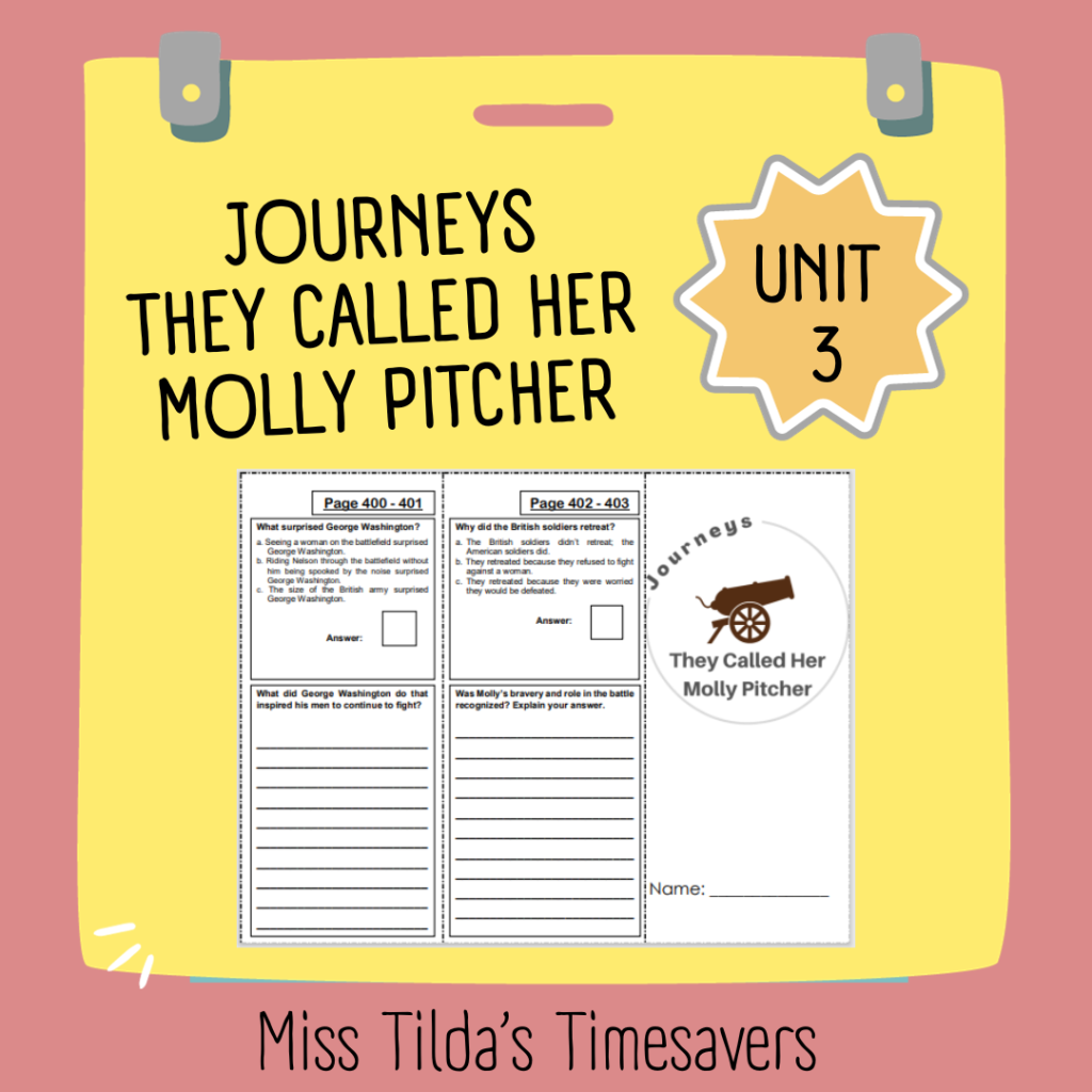 They Called Her Molly Pitcher - Grade 5 Journeys - Made By Teachers