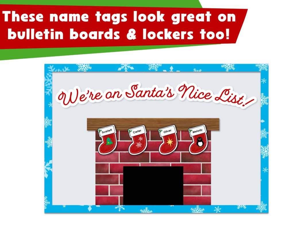 Editable Christmas Cubby Name Tags | Locker Labels | Made By Teachers