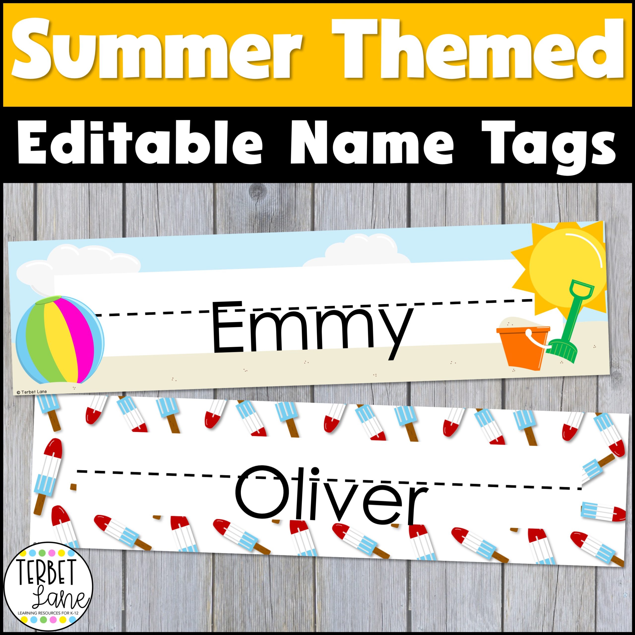 Editable Summer Beach Cubby Tags | Locker Labels | Made By Teachers