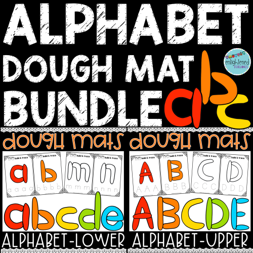 Alphabet Play Dough Mats BUNDLE Lowercase & Uppercase Letter Dough ...