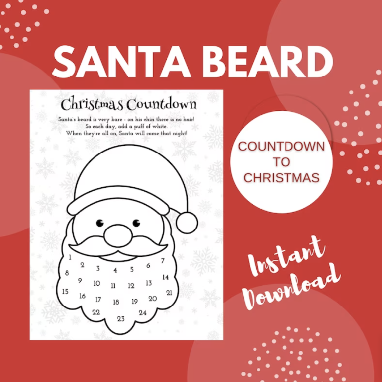 Santa Countdown Printable | December Calendar | Made By Teachers