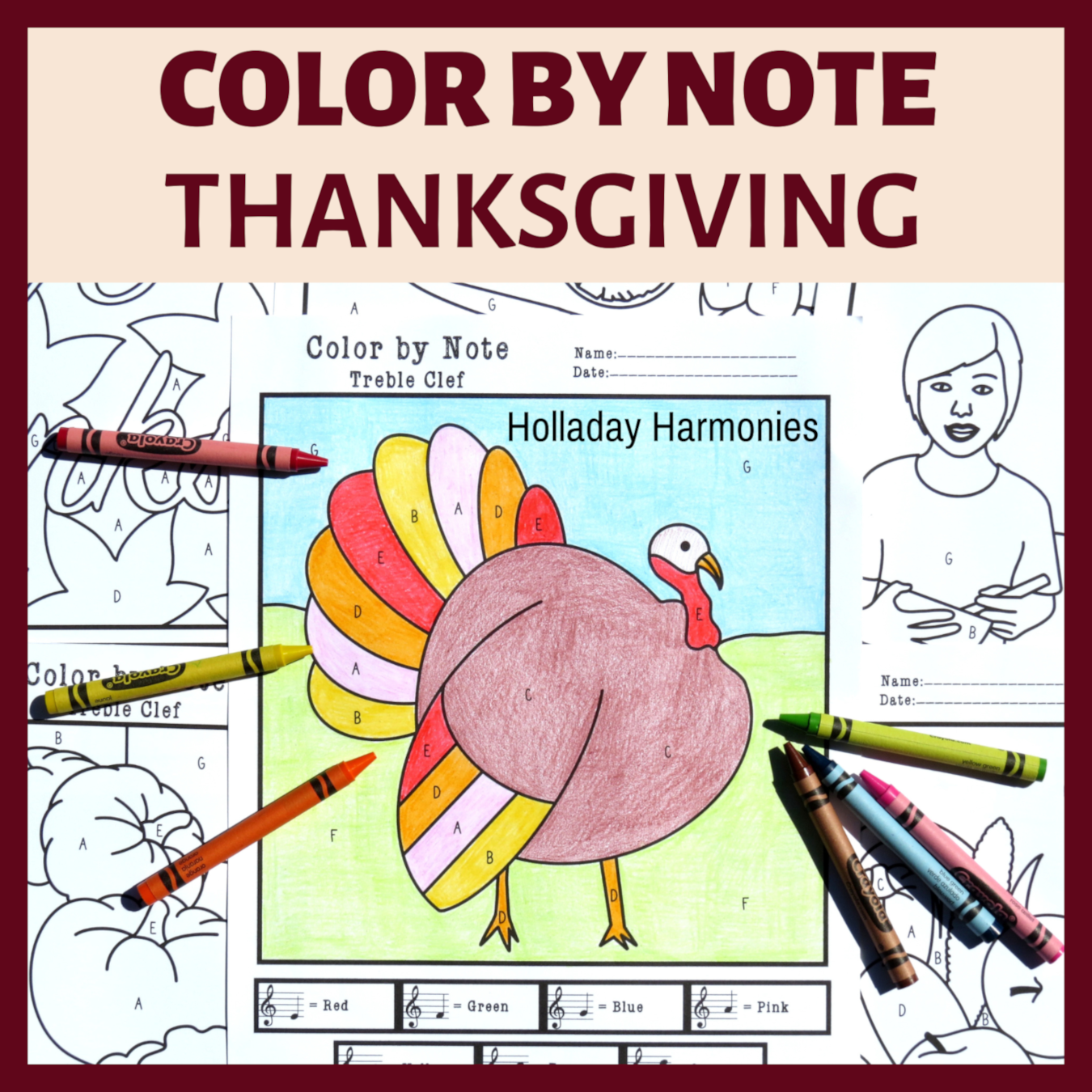 Color by Note Treble and Bass Clef Music Worksheet - Back to School ...