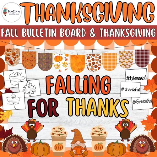 Fall into Gratitude: Thanksgiving Bulletin Board and Autumn Door Decor ...