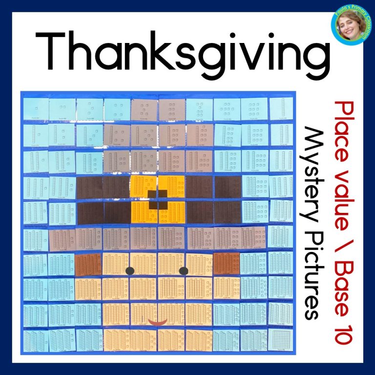 Thanksgiving Place Value 100s Chart Mystery Pictures for Pocket Charts ...