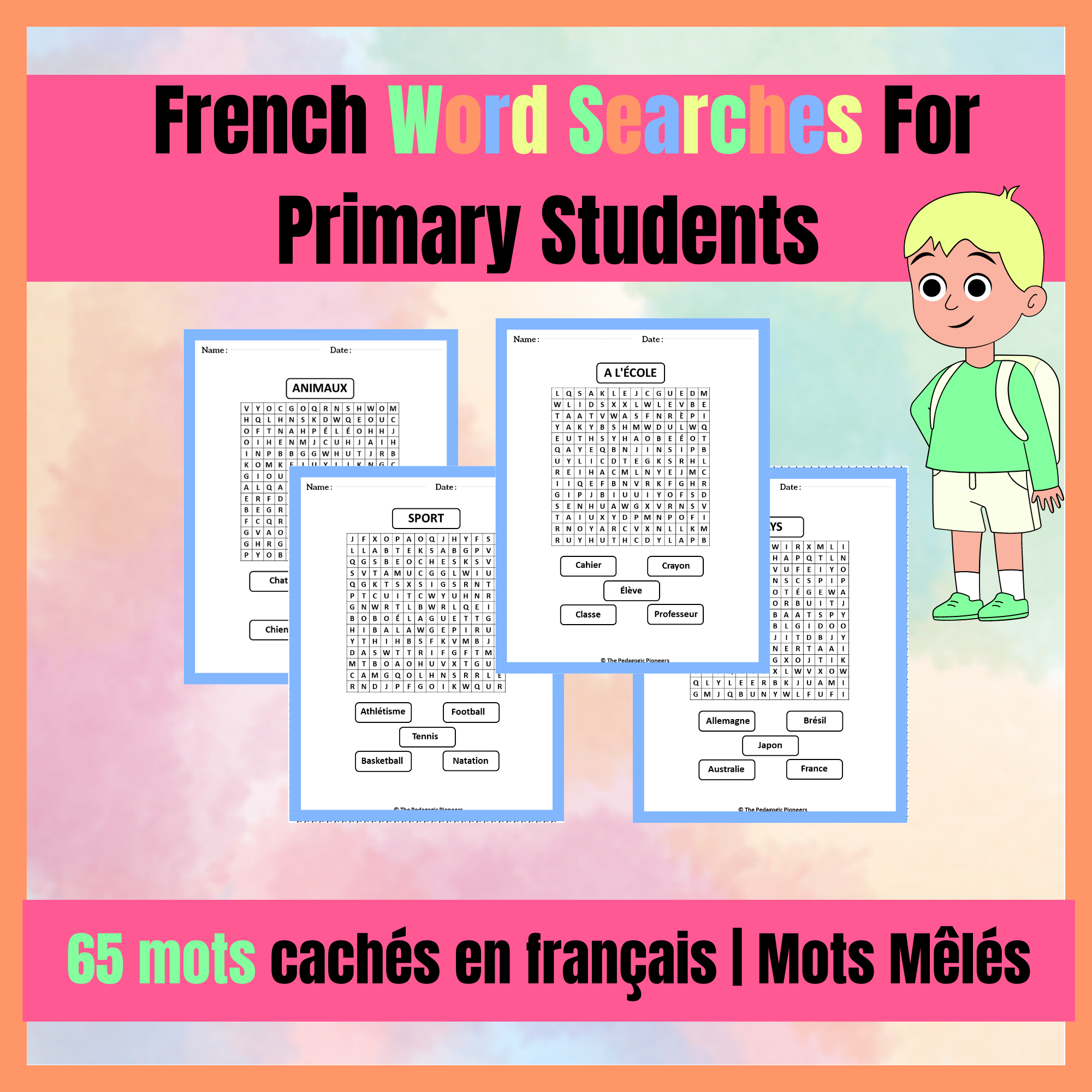 Vocabulary Word search puzzles Activity Worksheet | 100 Words | 40 ...
