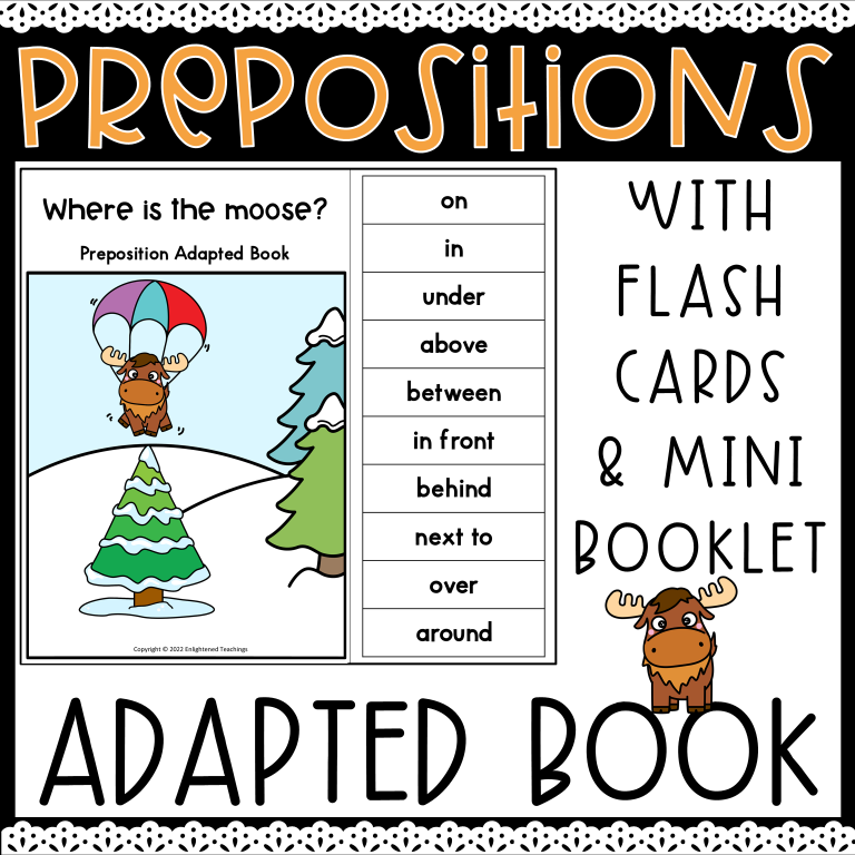 Moose Prepositions BUNDLE Moose Adapted Book, Clip Cards, Emergent ...