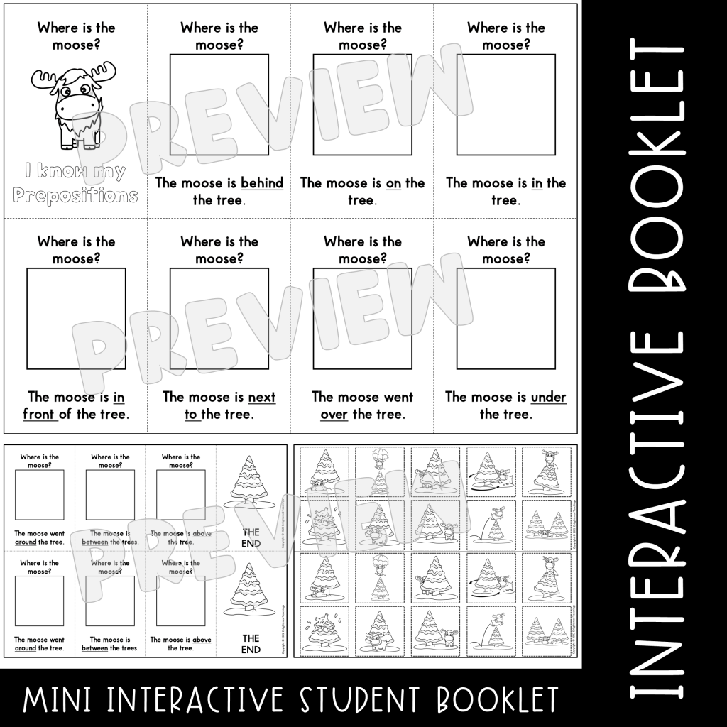 Moose Prepositions BUNDLE Moose Adapted Book, Clip Cards, Emergent ...