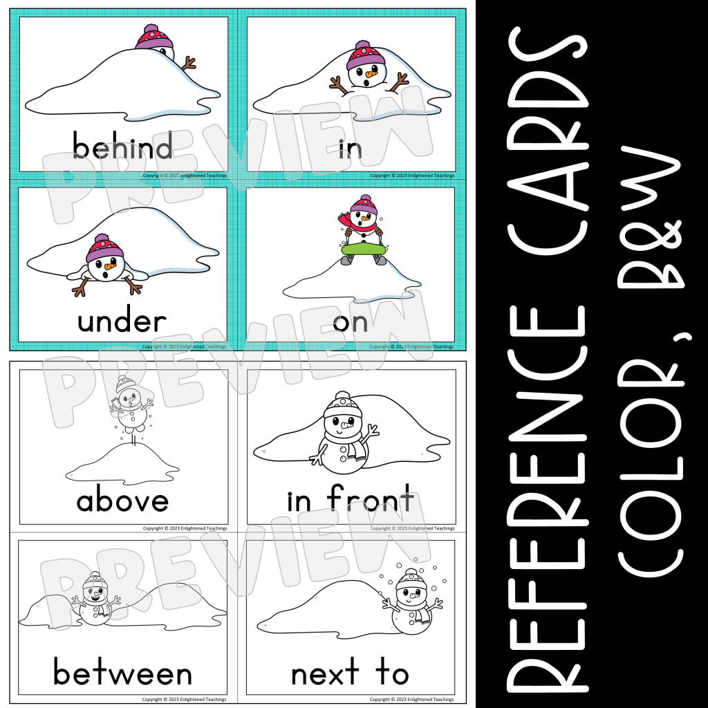 Snowman Prepositions Adapted Book Interactive Booklet Winter ...