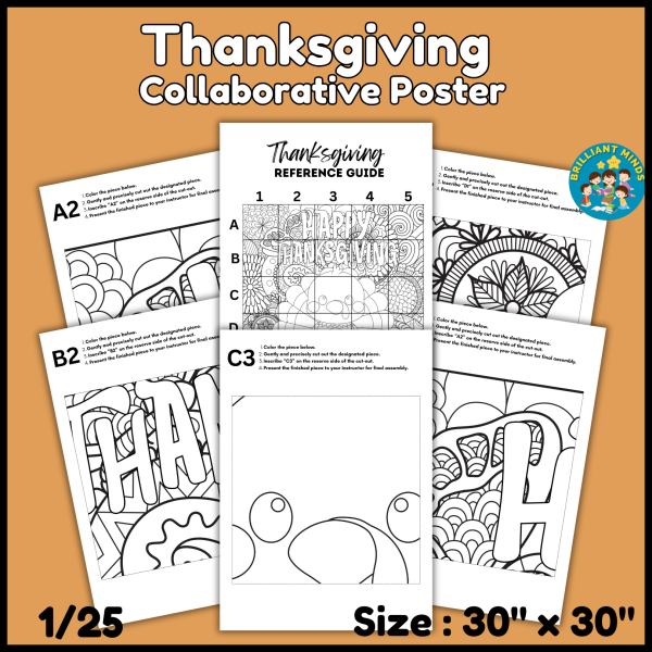 Thanksgiving Collaborative Poster Bulletin Board,Turkey Collaborative ...