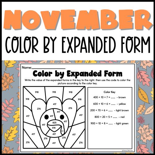 November Color By Expanded Form - Made By Teachers